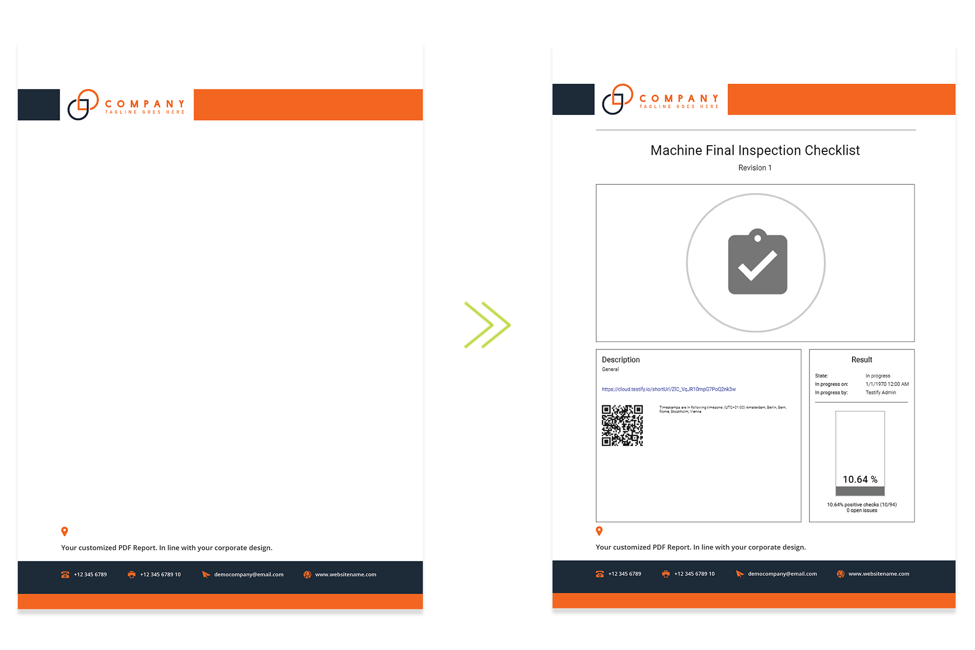 Feature Update - PDF test reports in line with your corporate design